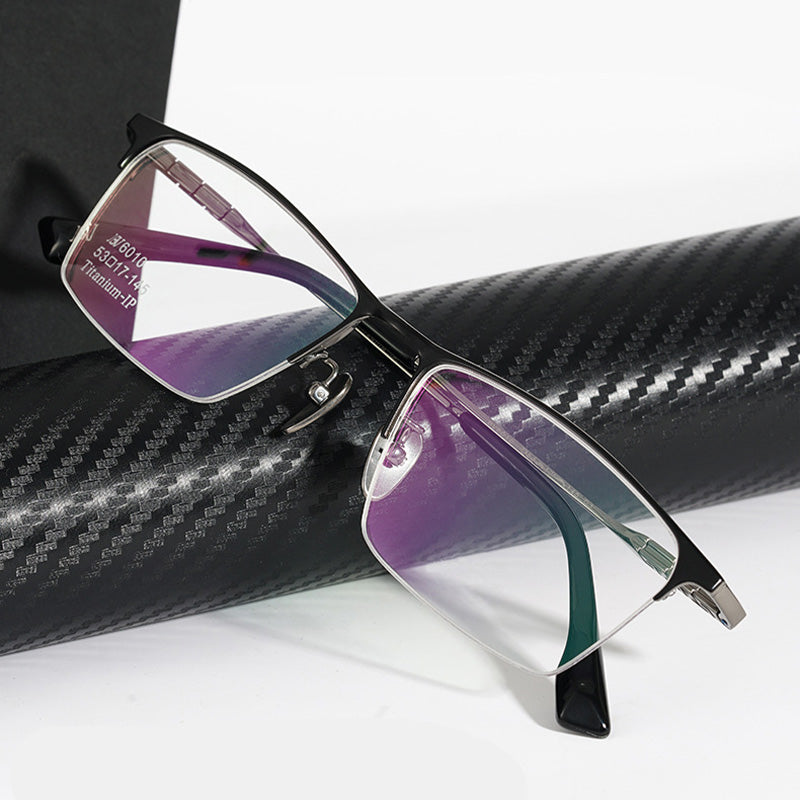 Men's half-frame glasses in titanium with multiple color options BV601